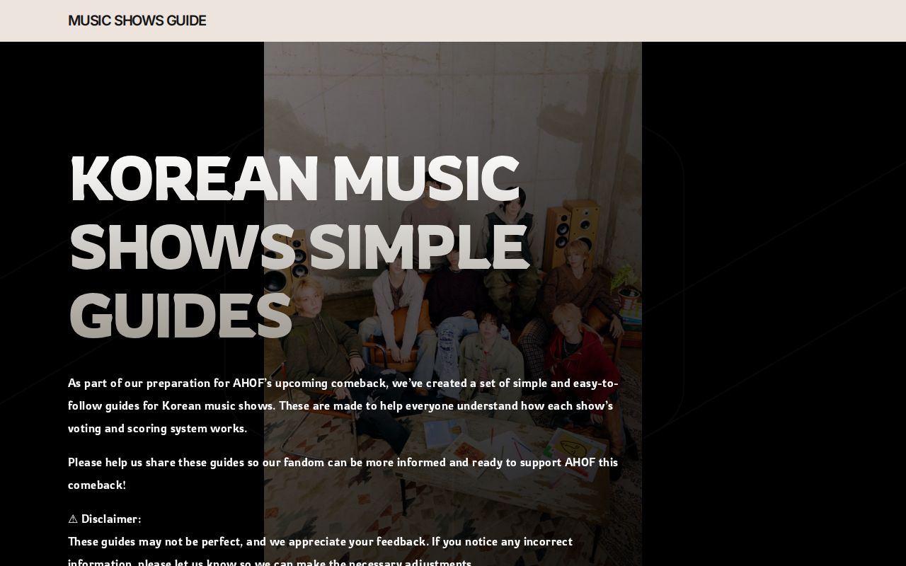 KOREAN MUSIC SHOWS GUIDE